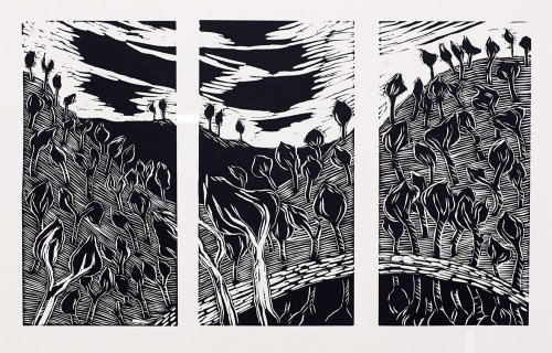 Still Waters is a contemporary and expressive lino print by artist ...